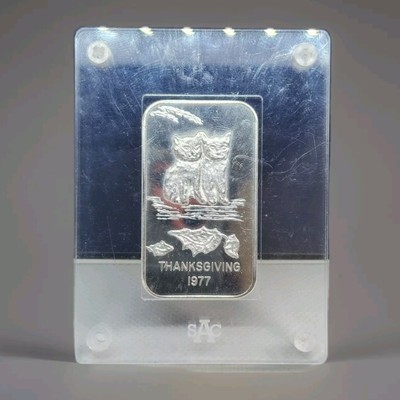 1977 The Mint Thanksgiving Cats SN 065/175 TM-2 Silver Art Bar P1875 ...