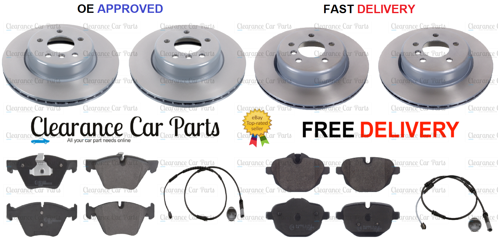 FOR BMW F10 F11 518 520D FRONT & REAR BRAKE DISCS & PADS + SENSORS 2010 ...