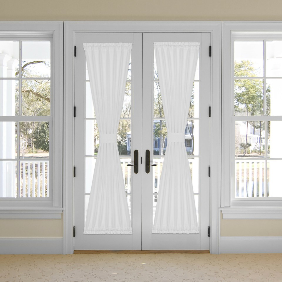 Solid Colored Country Farmhouse Door Curtain With Tieback - Assorted ...