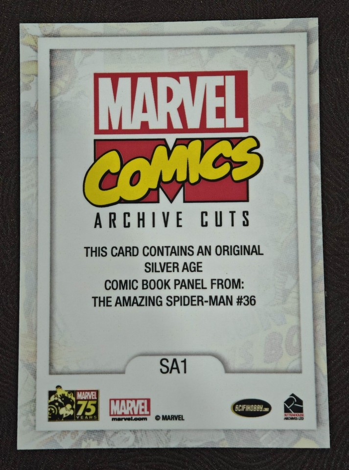 2014 Marvel 75th Anniversary Silver Age Archive Cuts SA1 Spider-man | eBay
