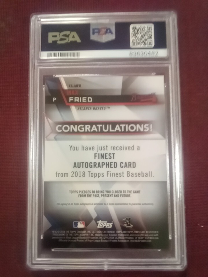2018 Topps Finest Max Fried Rookie Auto Mint Atlanta Braves True RC DNA ...