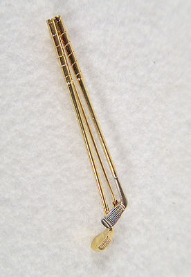 14k Solid Gold Golf Club Brooch Pin | eBay