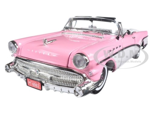 1957 BUICK ROADMASTER CONVERTIBLE PINK 1/18 DIECAST MODEL CAR BY ...