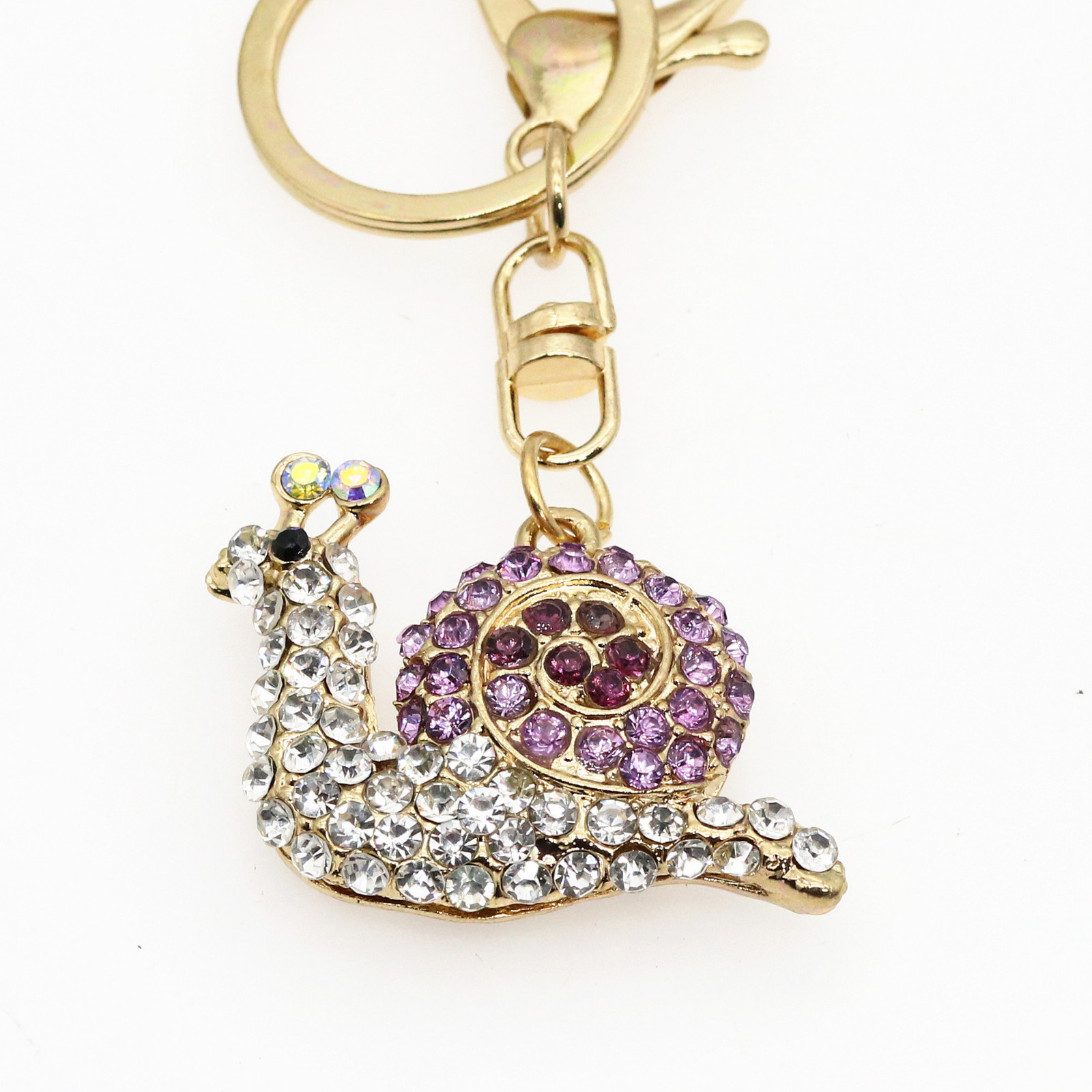 snails glass crystal rhinestones keyring pendant purse bag key ring ...
