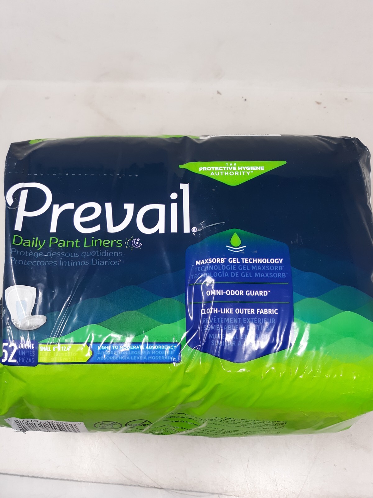 Prevail Pad 12.5" Small Pant Liner PL-100/1 Light to Moderate 52 Ct ...