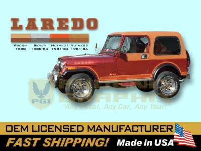 1980 1981 1982 1983 1984 Jeep Laredo CJ5 CJ7 Decals & Stripes Graphics ...