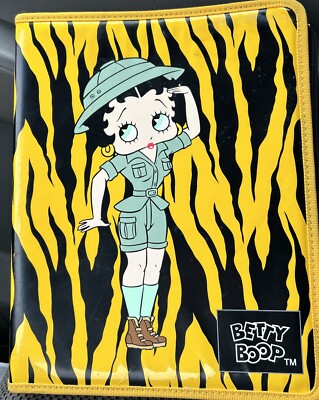 Vintage Betty Boop 3-Ring Binder w/ Zipper, Safari Themed with Tiger ...
