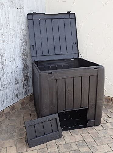 Keter Composter Garden Bin with Base Compost Converter Deco Wood Style ...