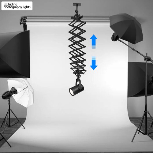 Photography Ceiling Rail 55-200cm Black Ceiling Mounted Light Boom ...