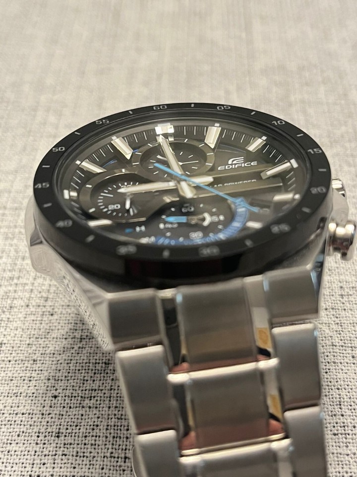 Casio Edifice Chronograph Silver Stainless Strap Men Watch EQS-920DB ...