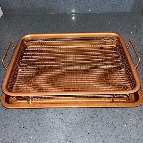 Copper Chef Crisper Pan Cookie Sheet Tray Non-Stick Bakeware Set Oven ...