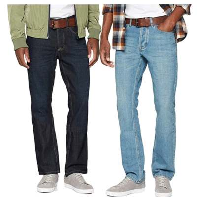 NEW MENS CROSSHATCH STRAIGHT LEG DARK BLUE JEANS ALL WAIST SIZES ...