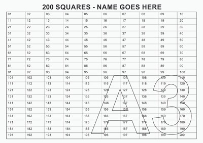 One A3 Poster 420 x 297mm - Raffle Poster with 200 Spaces - Fundraising ...