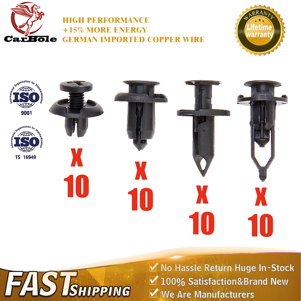 40Pcs Black Car Push Retainer Pin Body Trunk Bumper Rivet Trim Moulding ...