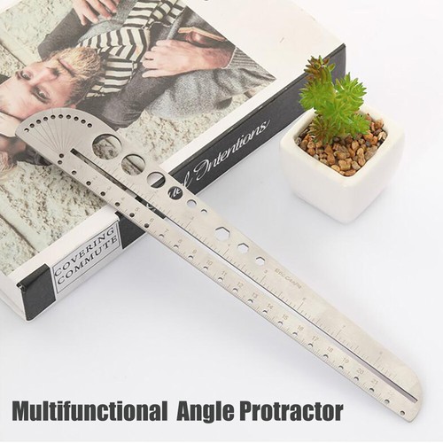 Multifunctional Stainless Steel Angle Protractor Ruler Degree Measuring ...