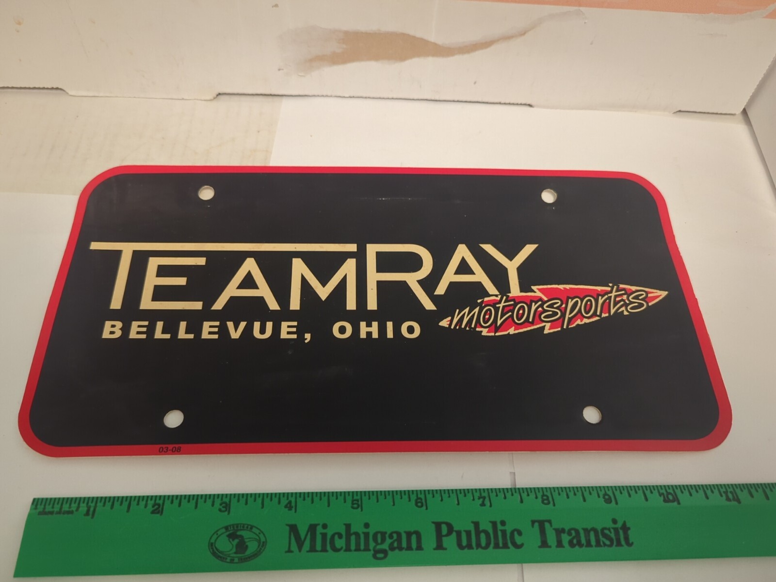 Team Ray Motorsports Bellevue Ohio Dealership License Plate #6 | eBay