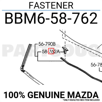 BBM658762 Genuine Mazda FASTENER BBM6-58-762 | eBay
