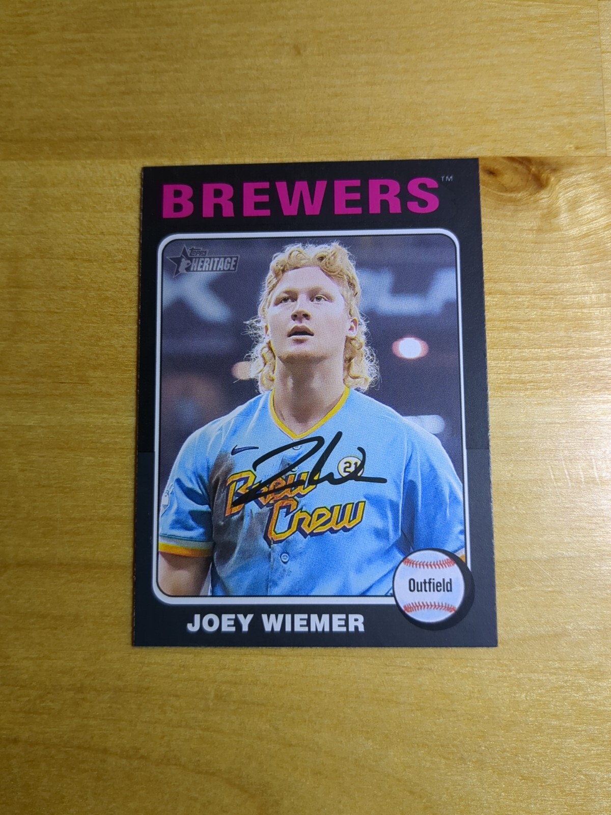 ERROR JOEY WIEMER 2024 TOPPS HERITAGE WHITE BORDER ERROR SSP BLACK ...