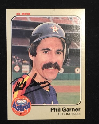 PHIL GARNER 1983 FLEER AUTOGRAPHED SIGNED AUTO BASEBALL CARD 448 ASTROS ...