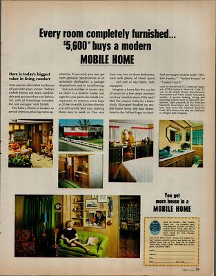 1966 Mobile Home Get More Home $5,600 Buys Modern Home Vintage Print Ad ...