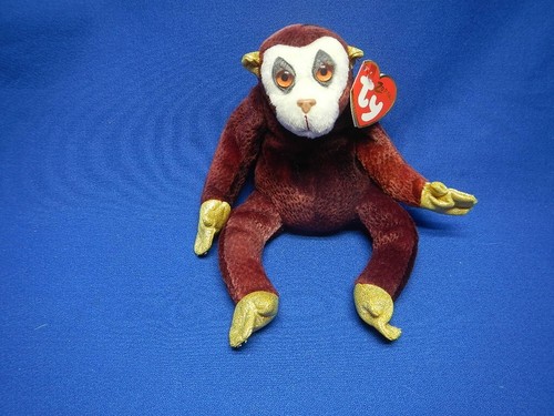 Ty Zodiac Beanie Babies 2000 MONKEY -Brown with Tan Fabric over Feet ...