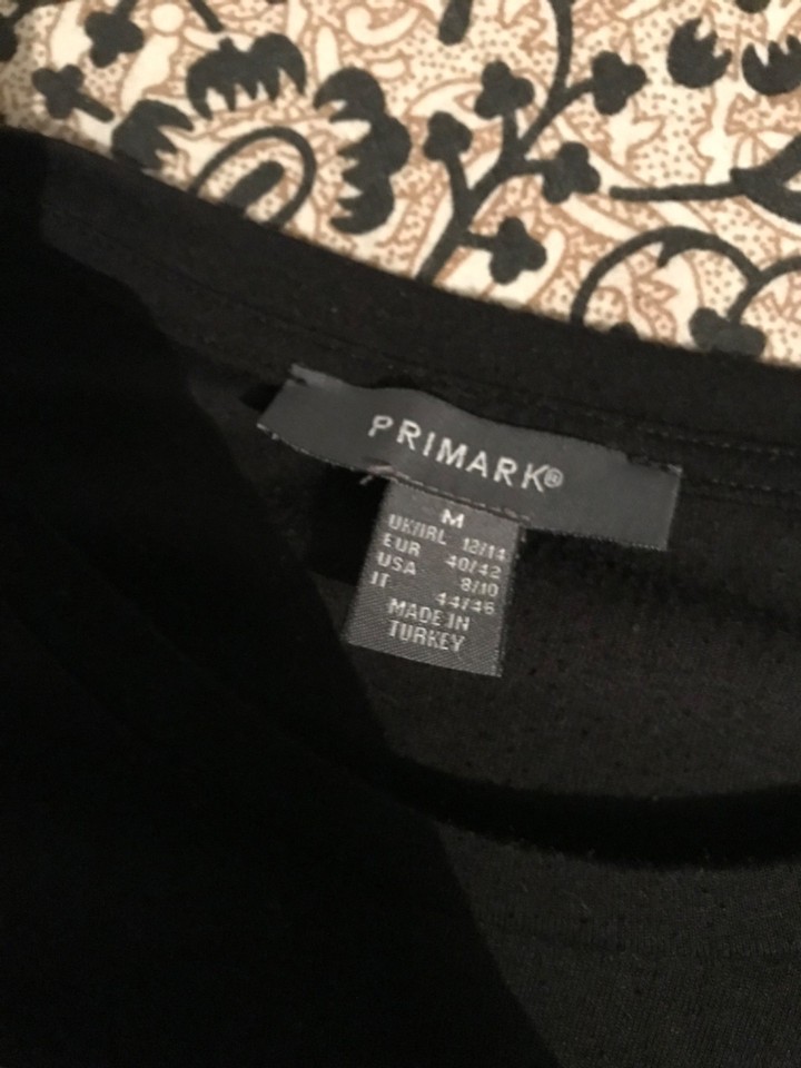 Primark follow your heart black tshirt size 12 oversized loose fit ...