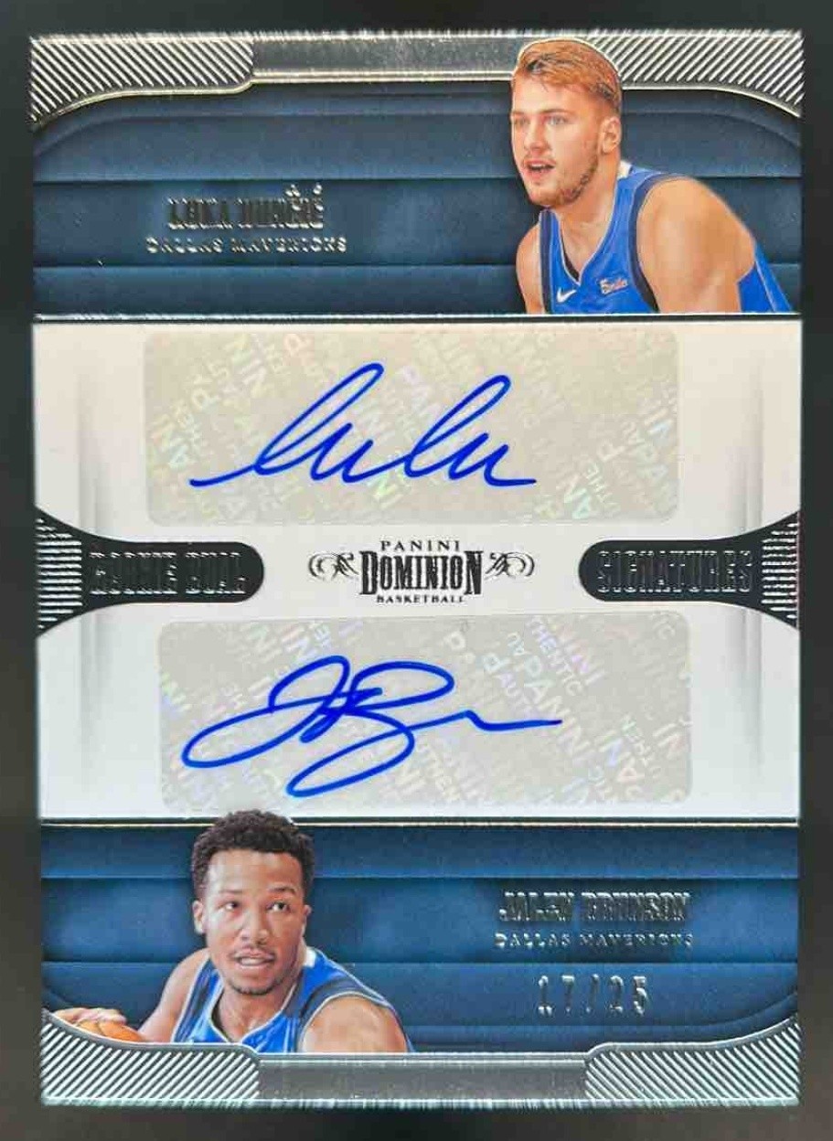 2018-19 Dominion Luka Doncic Jalen Brunson Rookie Dual Signatures Auto ...