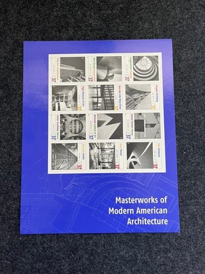 Souvenir Pane of 12 USPS "Masterworks of Modern American Architecture ...