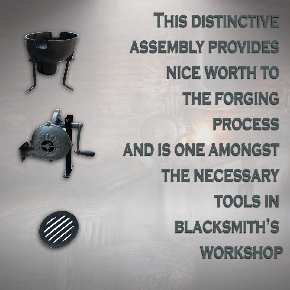 Blacksmith's Large Forge Furnace with Hand Blower Pedal Type Handle Fan ...