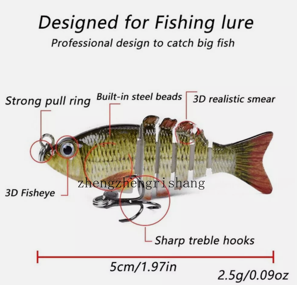 6pcs Mini Fishing Lure Swimbait 5cm/2.5g Crankbait Hard Bait Multi ...