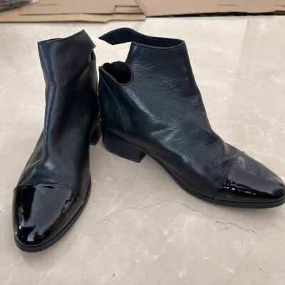 TopShop booties open back /with buckle with patent toe | eBay