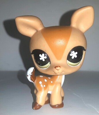 Authentic Littlest Pet Shop LPS #634 Light Brown & Tan Deer w/Green ...