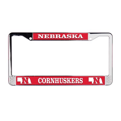 Nebraska Cornhuskers NCAA 3D Polyurethane Chrome License Plate Frame ...