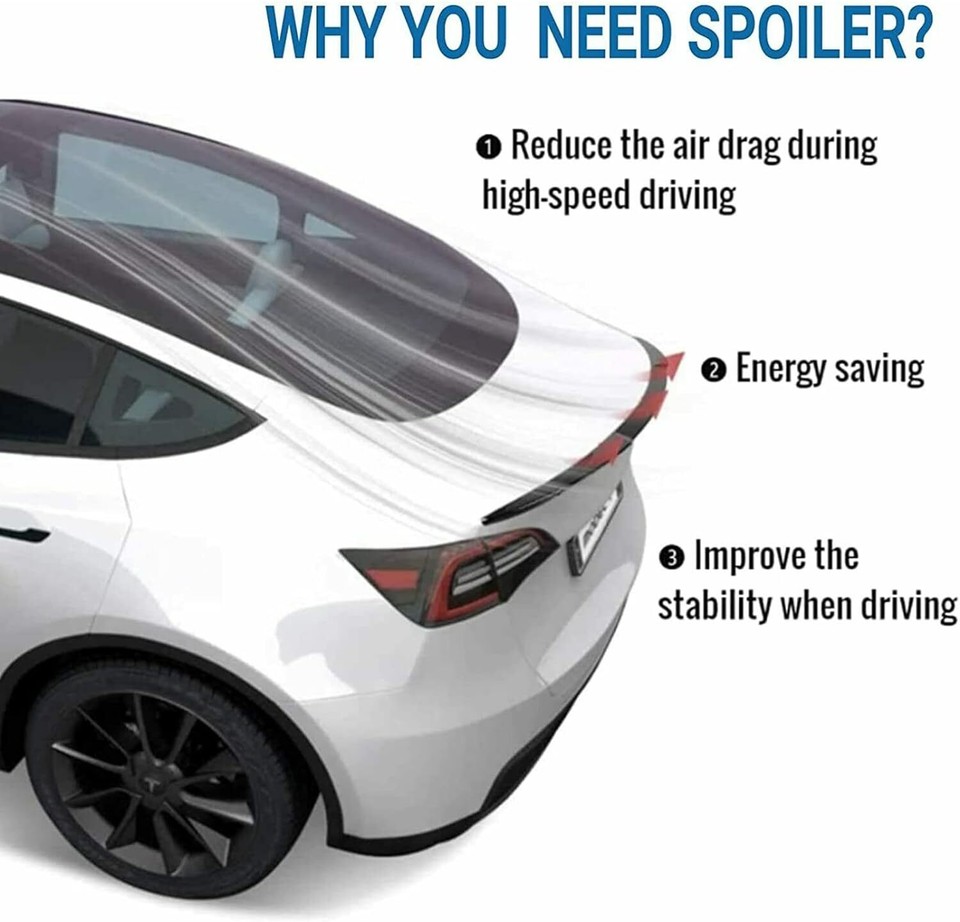 Carbon Fiber Adjustable Rear Trunk Spoiler Lip Roof Tail Wing For Car ...