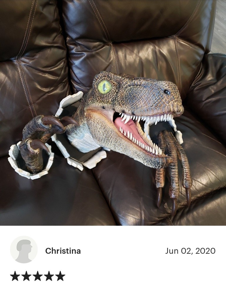Jurassic Park Lifesize Velociraptor Raptor Wall Decor replica prop ...