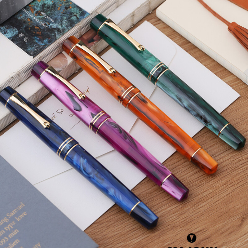 MAJOHN M800 Acrylic Resin Fountain Pen BOCK/Moonman F Nib Write Ink Pen ...