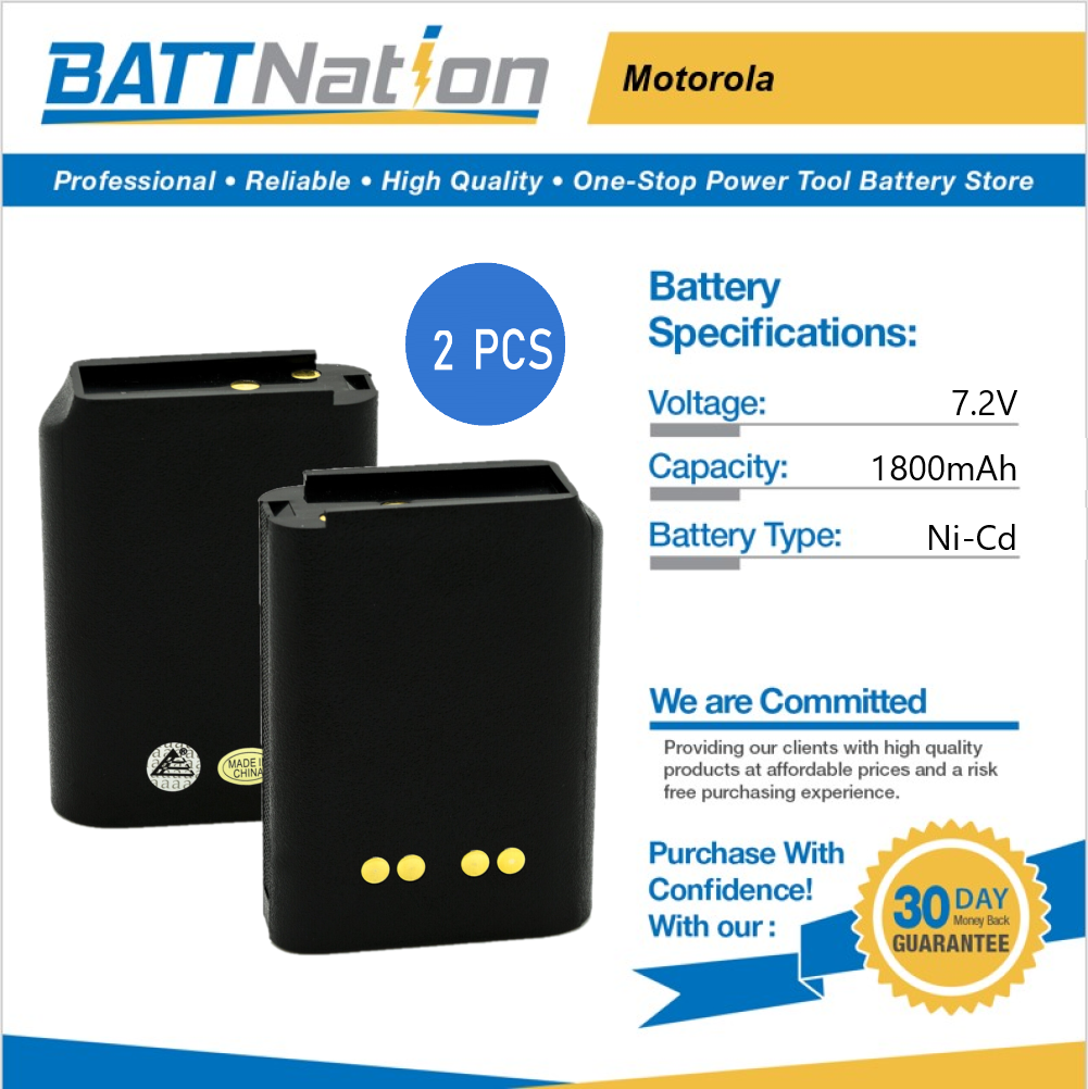 2x 7.2V 1800mAh NiCd battery for Motorola NTN4593 NTN4594 NTN4595 Saber ...