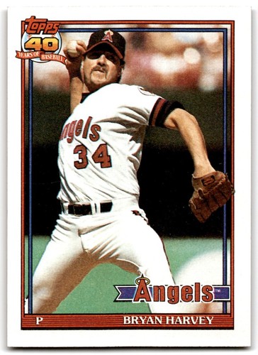 1991 Topps Baseball Card Bryan Harvey California Angels #153 | eBay