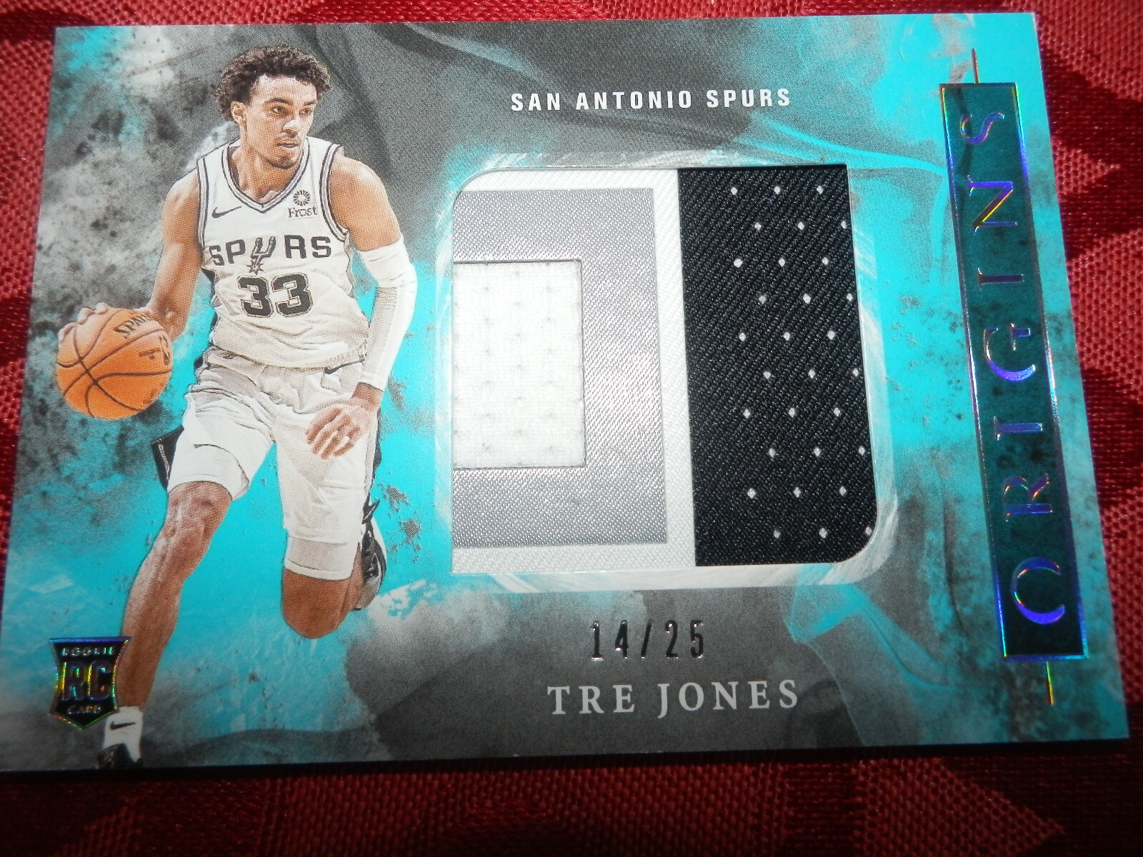 Tre Jones 2020 Panini Origins #RJA-JON Turqoise Patch # /25 Spurs ...