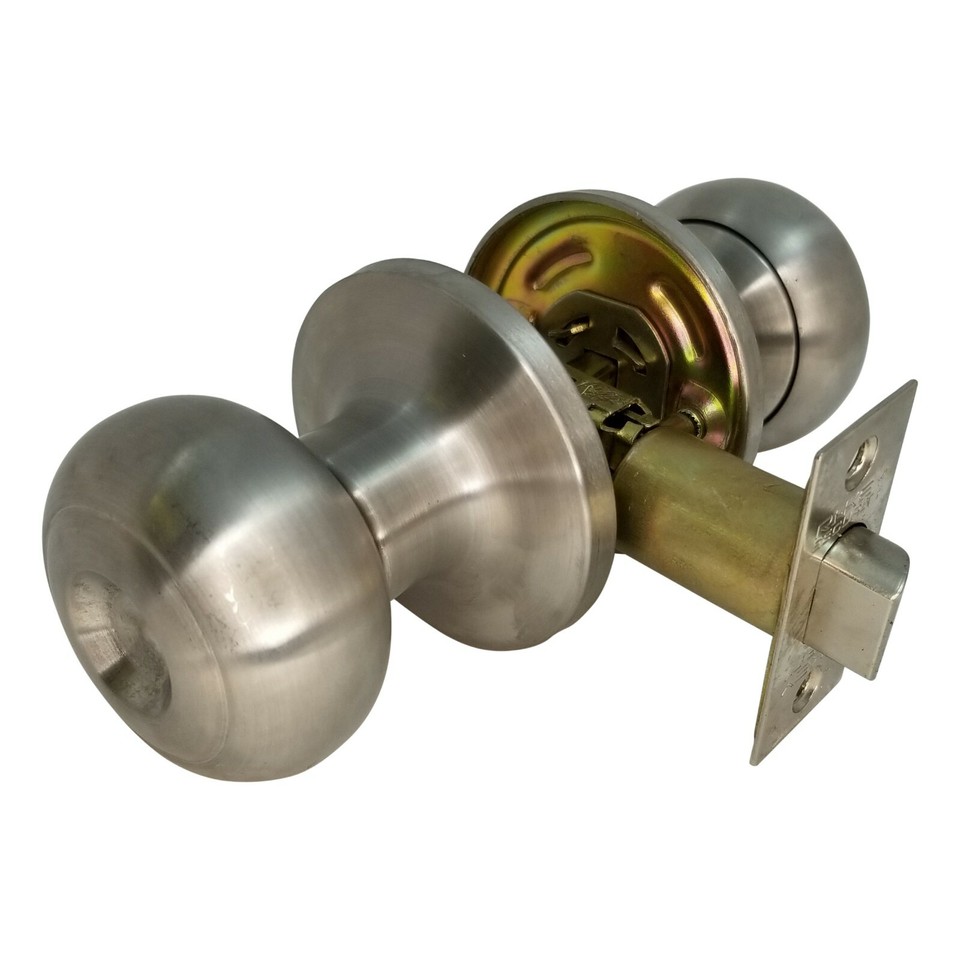 Passage Doorknob and Keyed Deadbolt Lock Set Entry Sc1 Stainless Steel ...