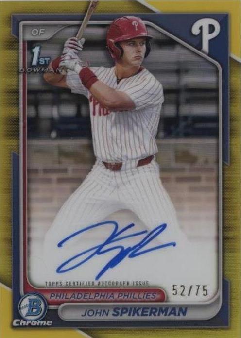 2024 Bowman Draft - Chrome Prospect Autographs John Spikerman #CPA-JSP ...