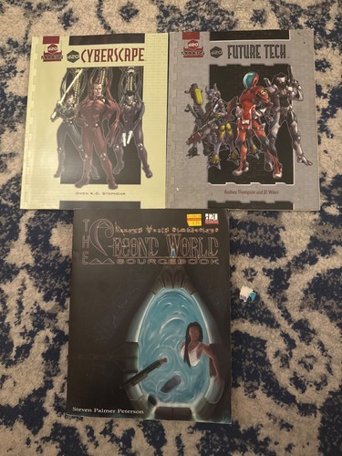 WOTC d20 Modern d20 Future Tech + Cyberscape + Second World Sourcebook ...