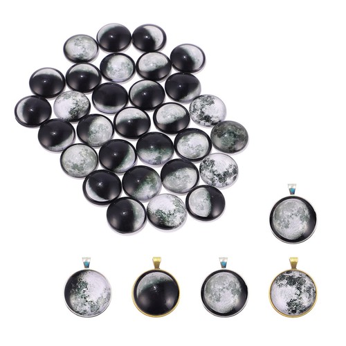 100 Pcs Moon Eclipse Pattern Cabochon Cabochons Diy for Jewelry Making ...