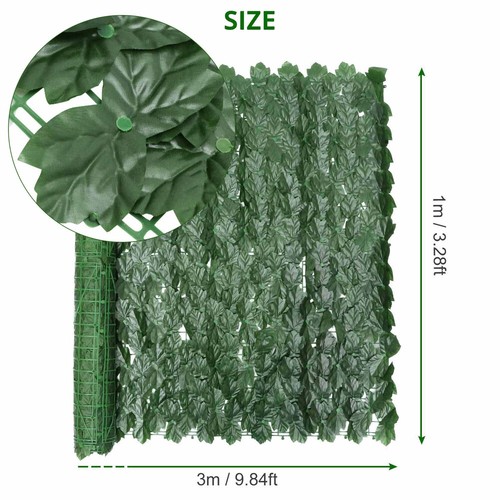 3M Artificial Hedge Ivy Leaf Garden Fence Wall Privacy Balcony ...