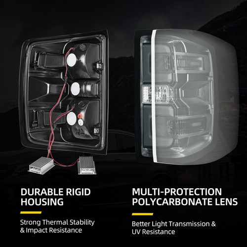 Black LED Tail Lights 2014-2018 Chevy Silverado 1500 2500 HD 3500 HD ...