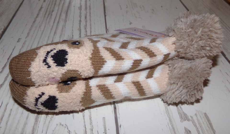 New Joyspun Women Sloth Fuzzy Plush Lined Slipper Socks w/ Non Slip ...