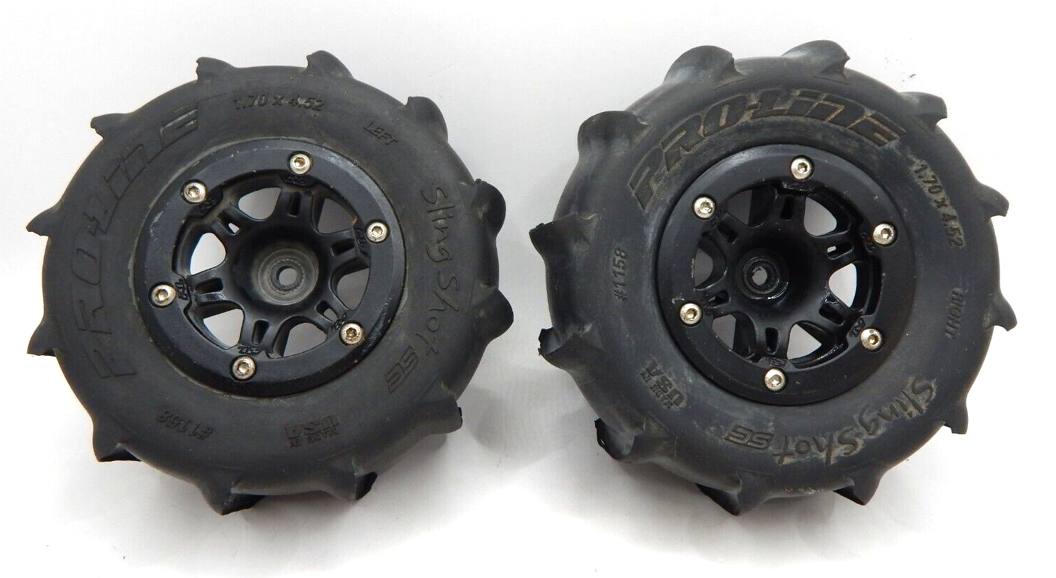 PROLINE Sling Shot RC Sand Drag Rear Paddle Tires + Wheels RC 1/10 ...