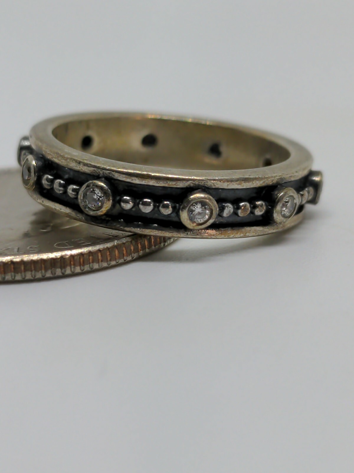 Vintage Sterling Silver 925 Pandora Ale Band Ring Siz… - Gem