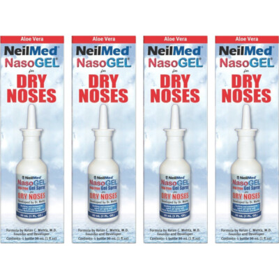 4 Pack - NeilMed NasoGEL For Dry Noses, Drip Free Gel Spray 1 fl oz ...