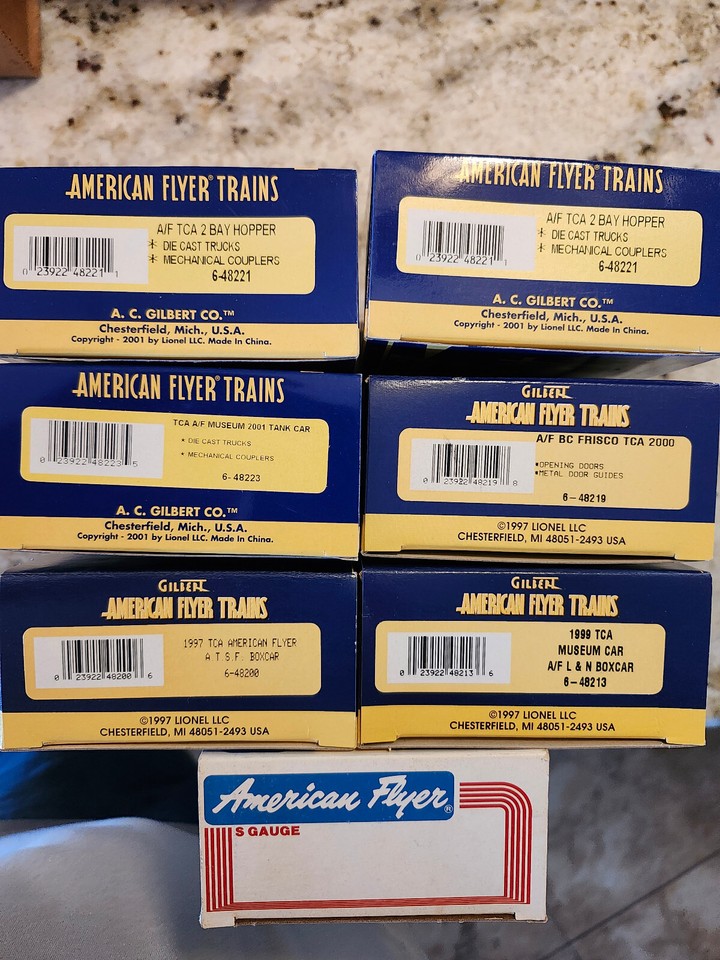 American Flyer "S"gauge TCA - (15) car lot, New in the box + shipping ...